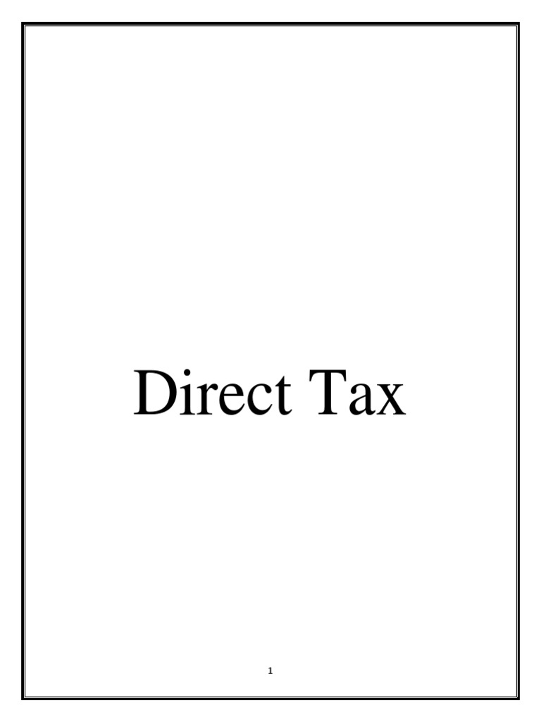 Direct Tax | PDF | Government Of India | Income Tax