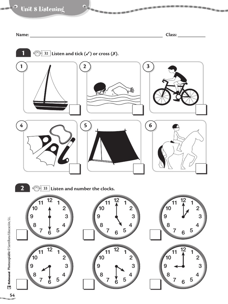 Wonder 2 Unit 8 Listening