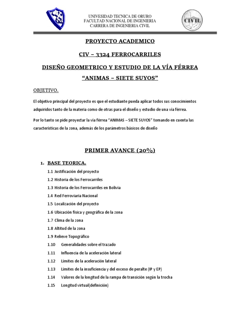 Proyecto Ferroii2012 | PDF | Track (transporte ferroviario) | Infraestructura de transporte