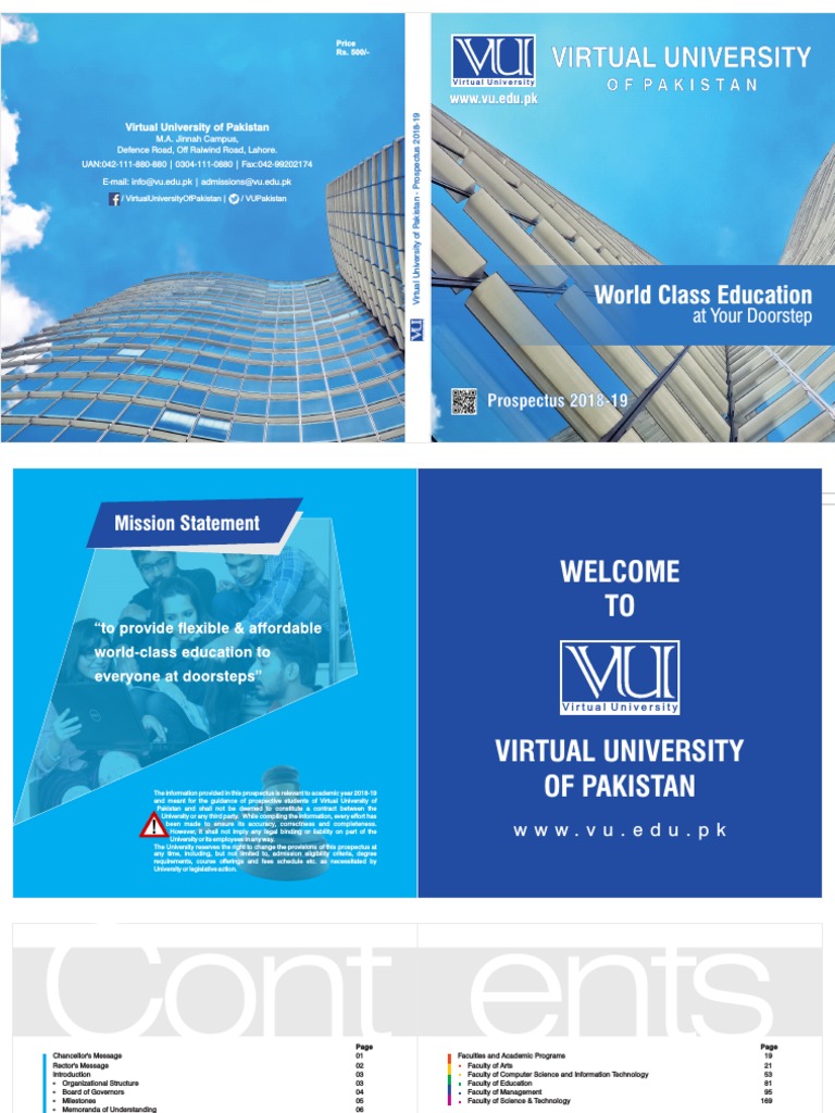Virtual University Prospectus | PDF | Course Credit | Educational Technology