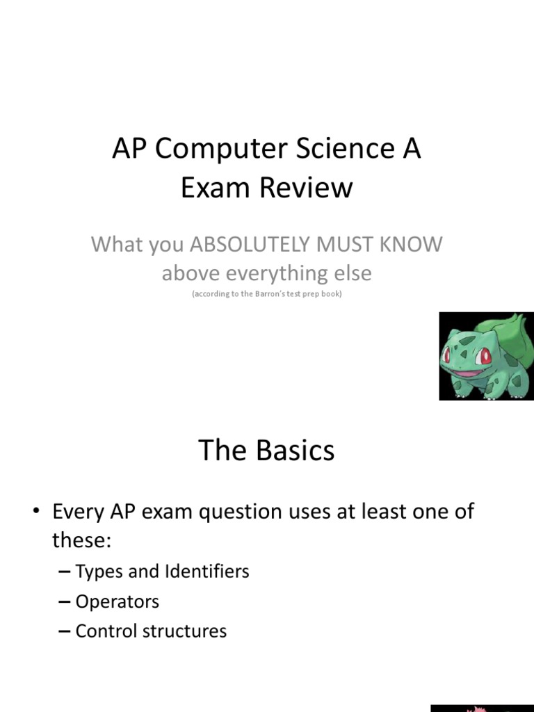 AP Computer Science A Exam Review | PDF | Inheritance (Object Oriented ...
