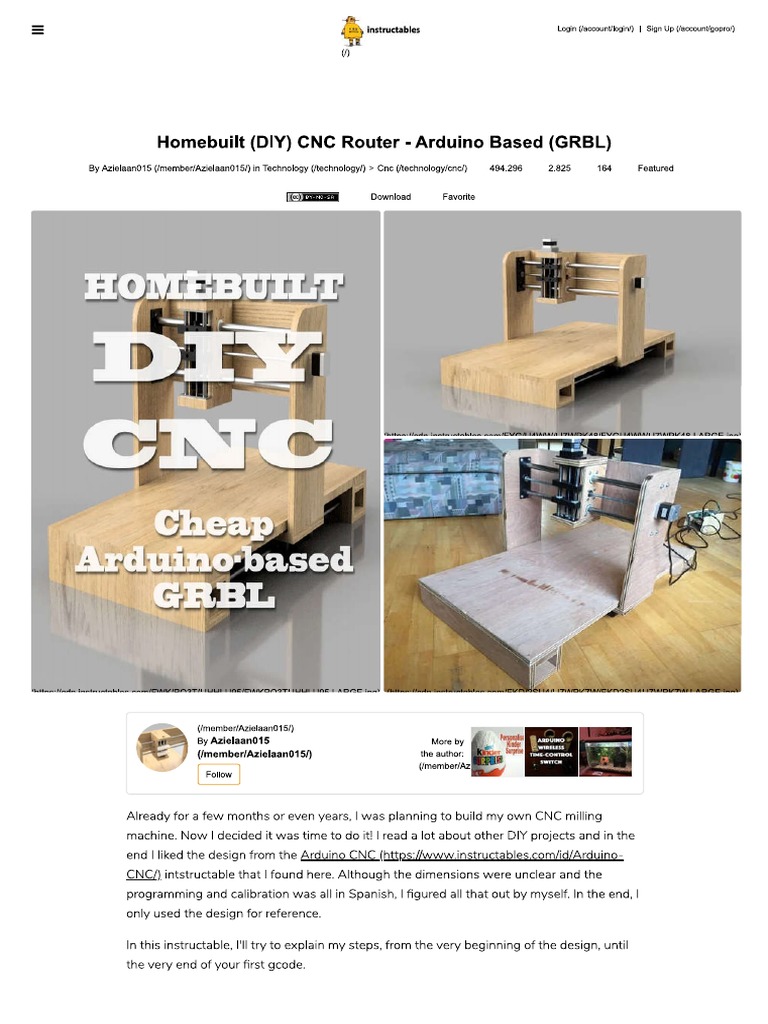 Homebuilt (DIY) CNC Router - Arduino Based (GRBL) - 12 Steps (With Pictures) | PDF