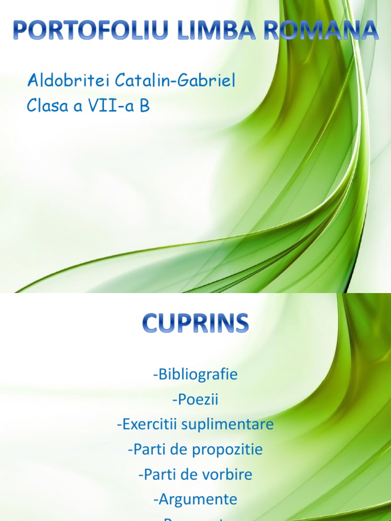 Portofoliu Limba Romana | PDF