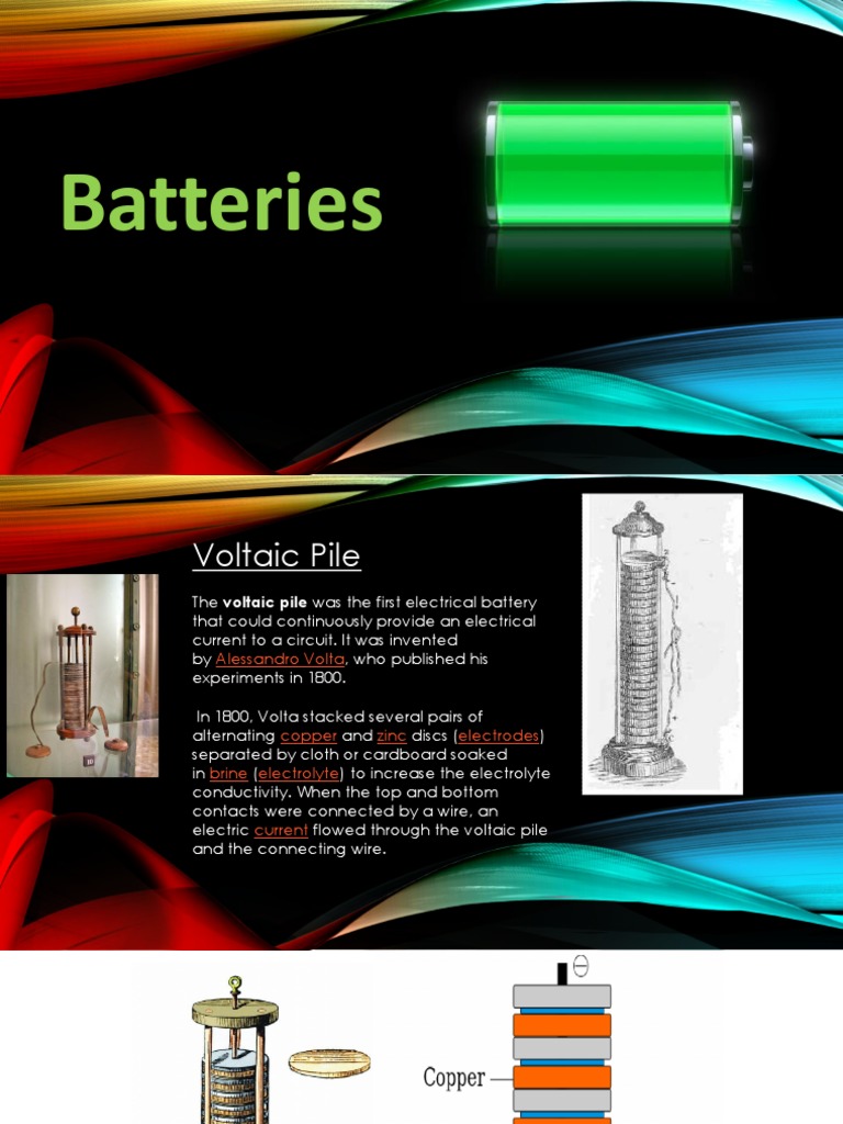Batteries Presentation | PDF | Lithium Ion Battery | Rechargeable Battery