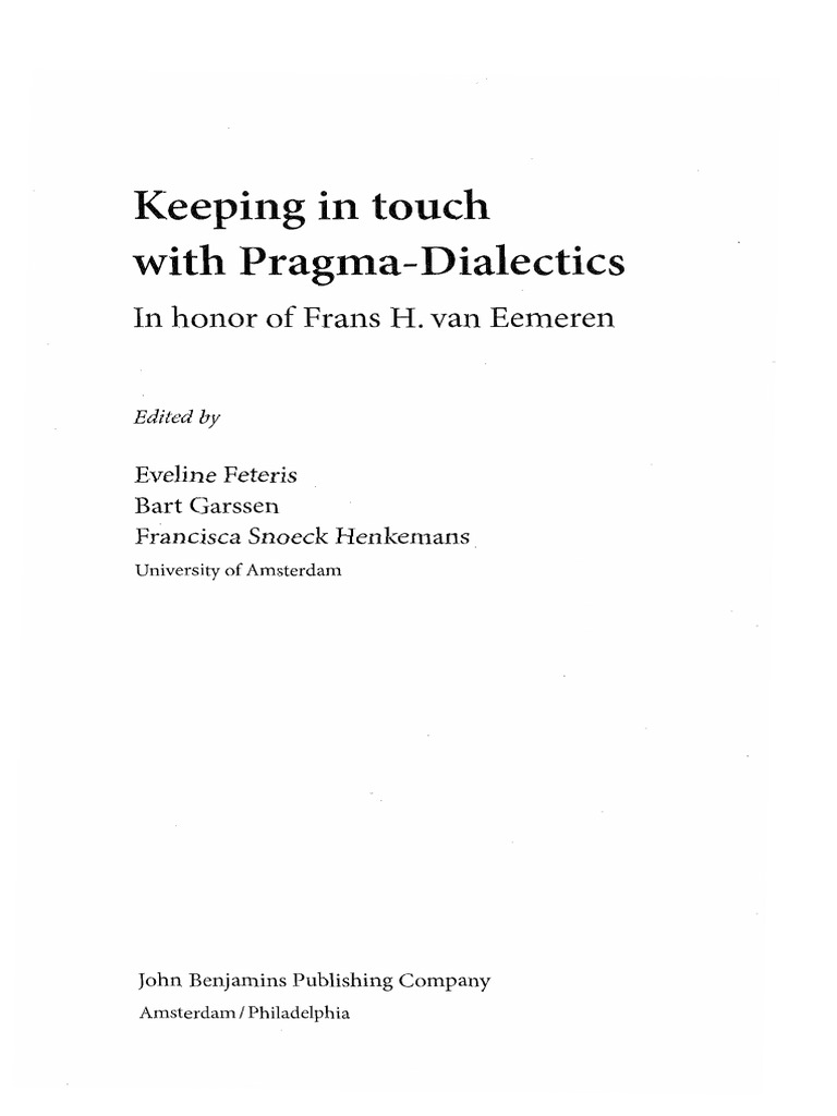 4 - Hitchcock Wagemans - The Pragma-Dialectical Account of Argument Schemes - 2011 PDF | PDF
