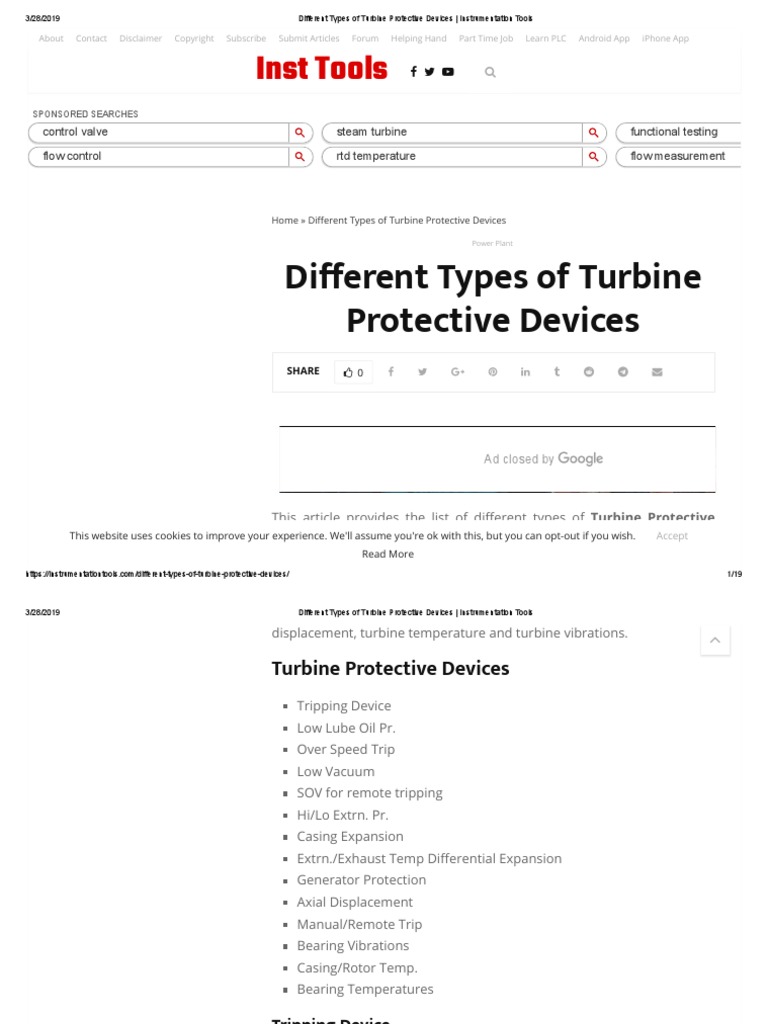 Different Types of Turbine Protective Devices - Instrumentation Tools ...