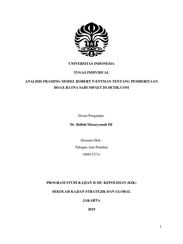 Analisis Framing Model Robert N Entman Tentang Pemberitaan Hoax Ratna ...
