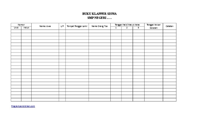 Buku Klapper Siswa SMP Negeri | PDF