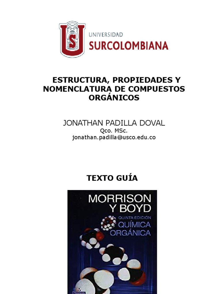 Tema 1 2 Estructura Propiedades Y Nomenclatura De Compuestos Orgánicos