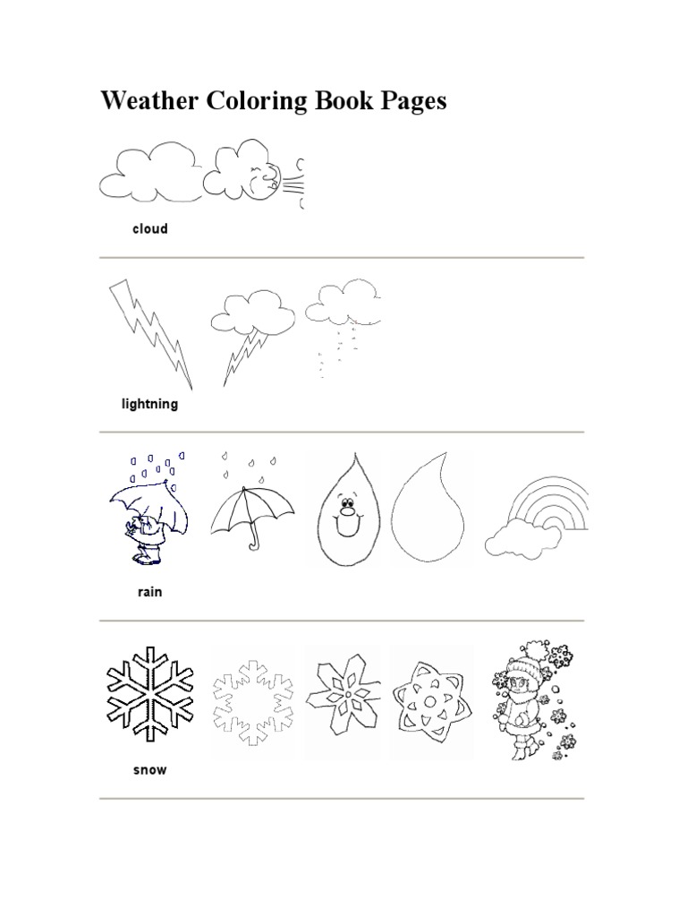 Weather Coloring Book Pages: Cloud | PDF