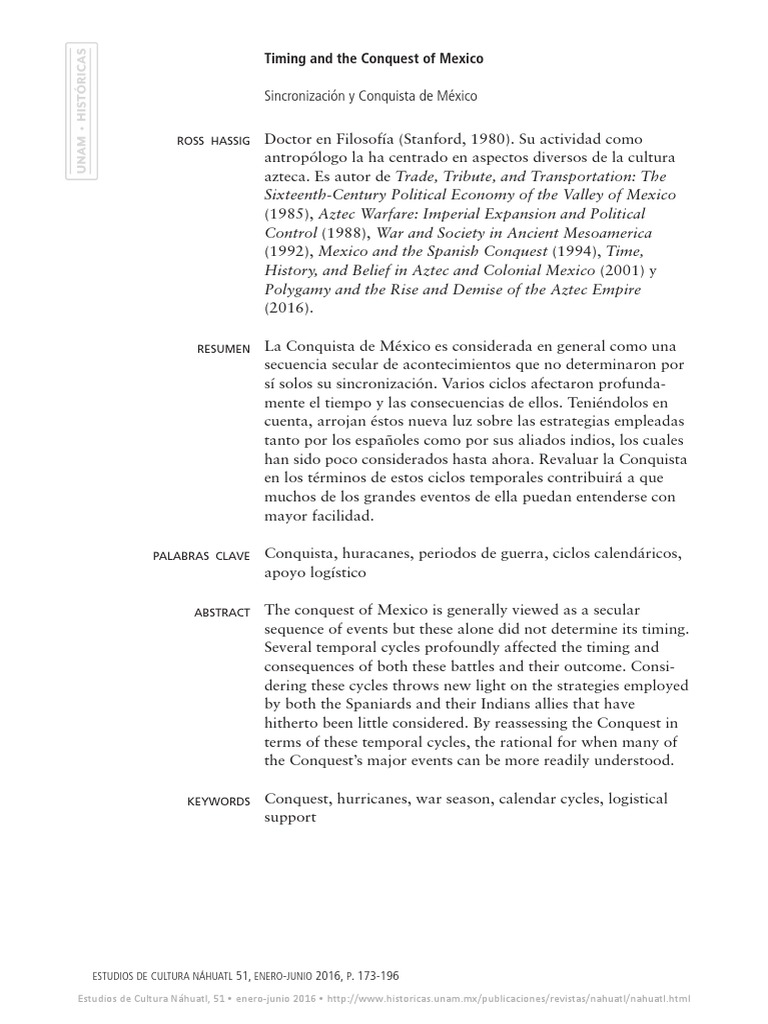 Timing and The Conquest of Mexico: Ross Hassig | PDF | Hernán Cortés ...