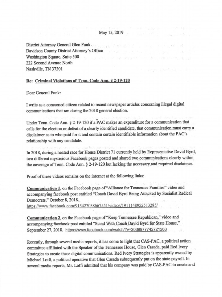 Fully Executed Letter With Exhibits | PDF | Tennessee | Political ...