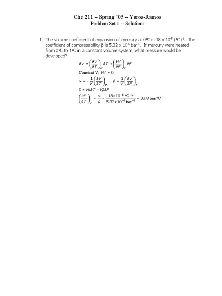 Problem Set 1 Solution | PDF | Gases | Molar Concentration