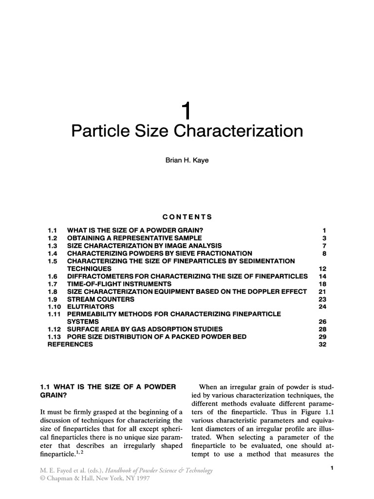 Particle Size Characterization: Brian H. Kaye | PDF | Viscosity ...