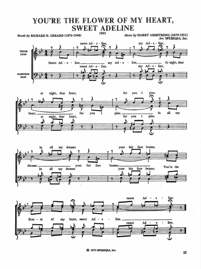 You're The Flower of My Heart, Sweet Adeline PDF | PDF