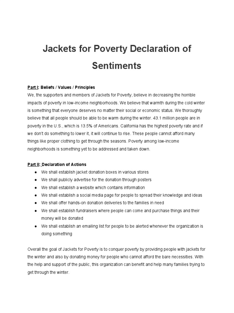 Katie Mersfelder - Take A Stand Declaration of Sentiments | PDF