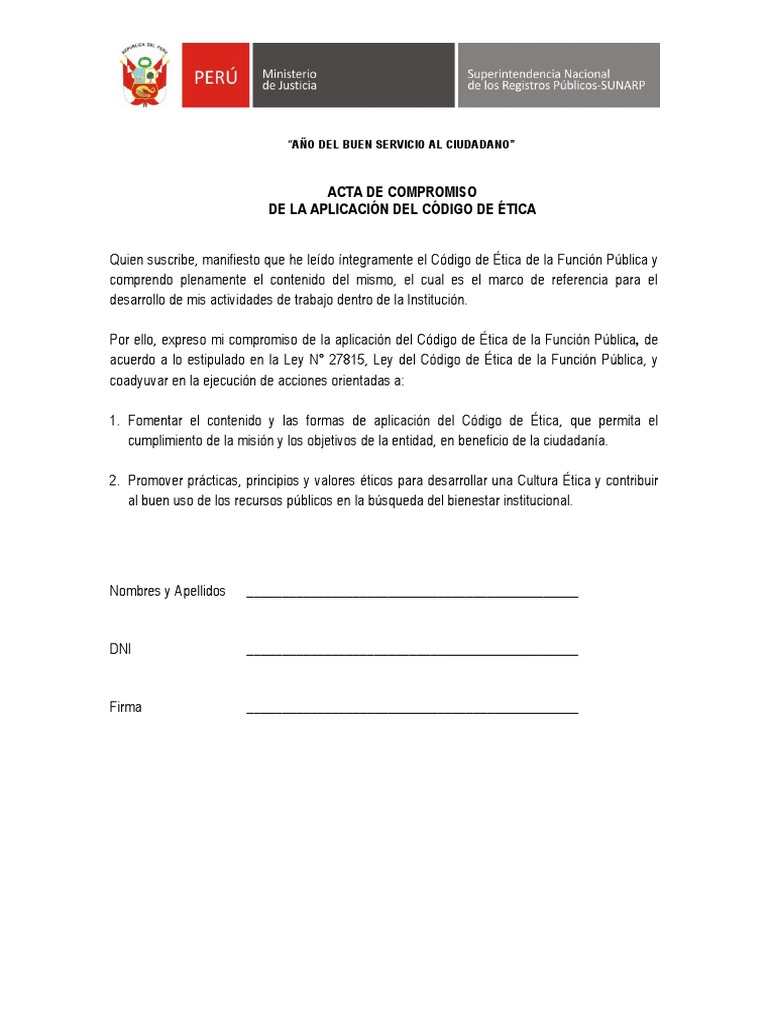 Formato de Acta de Compromiso PDF | PDF | Crecimiento personal y profesional