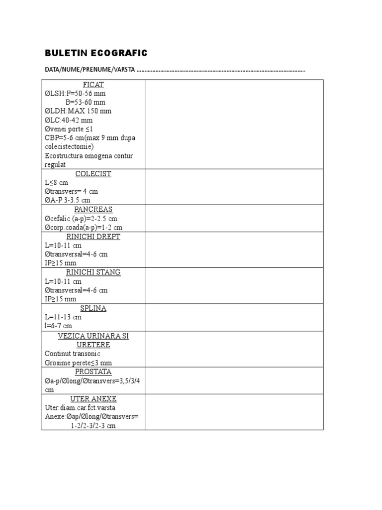 Buletin Ecografic | PDF