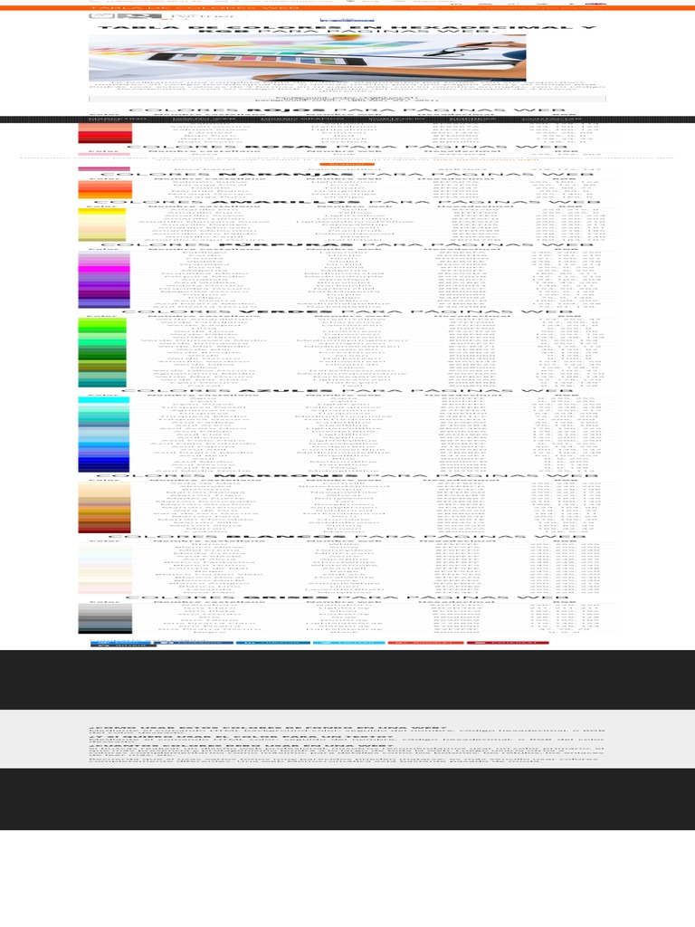 Colores HTML | PDF | Modelo de color Rgb | Amarillo