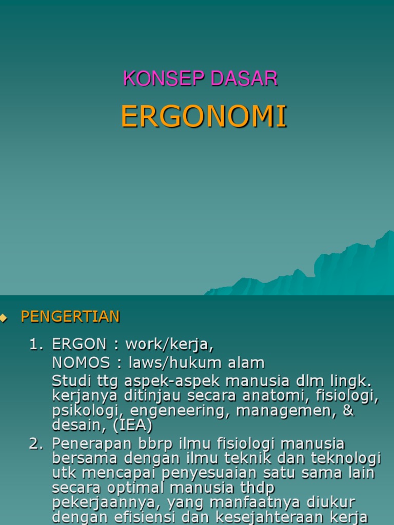 Konsep Dasar Ergonomi | PDF