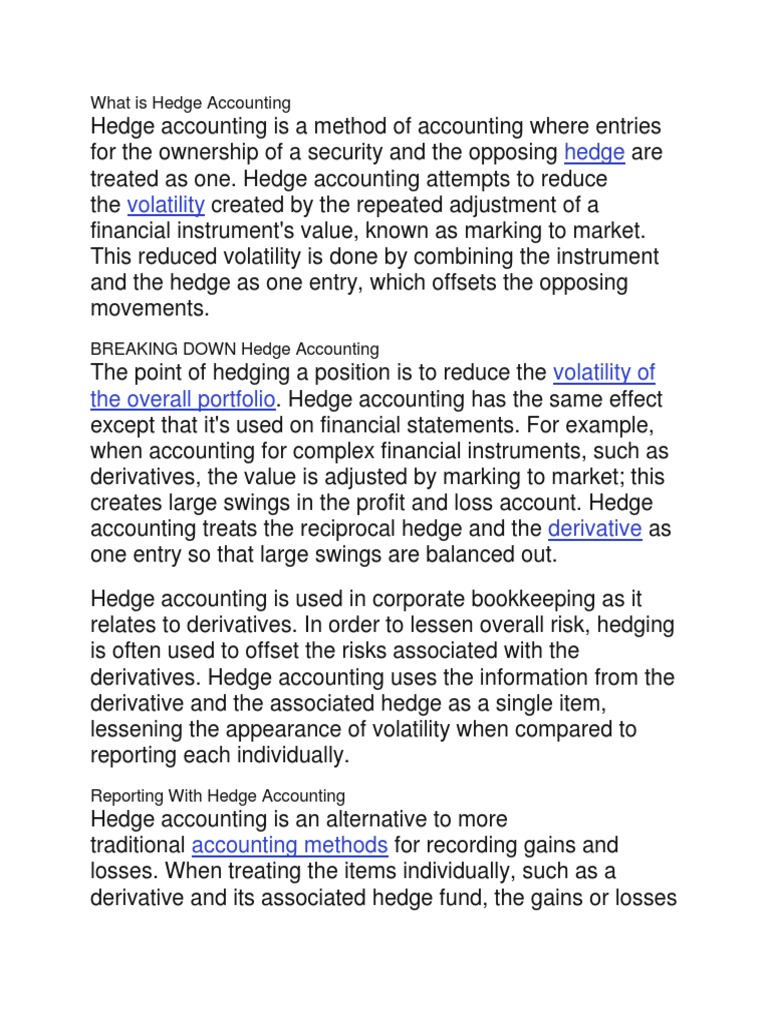 Hedging | PDF | Hedge (Finance) | Derivative (Finance)