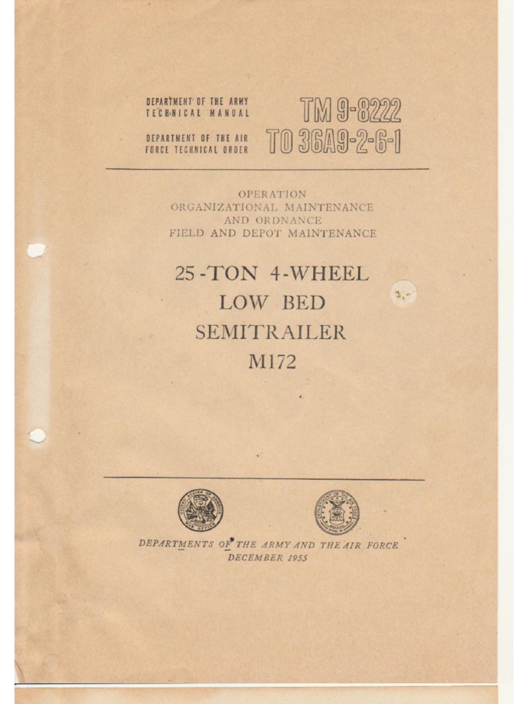 TM 8222 m172 25-Ton Low Bed Semitrailer | PDF