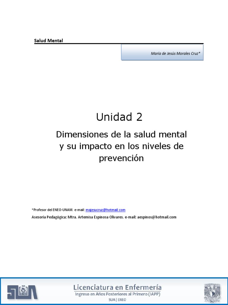 Dimensiones U2 | PDF | Salud mental | Trastorno mental