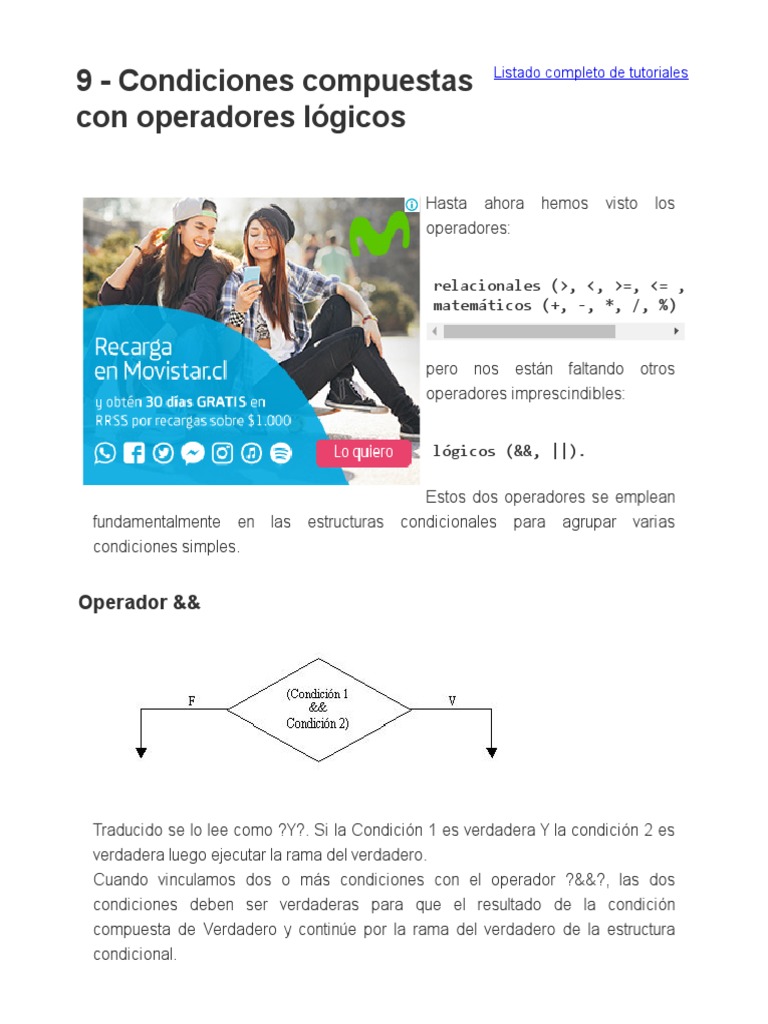 09 Condiciones Compuestas Con Operadores Lógicos | PDF | Java (lenguaje ...