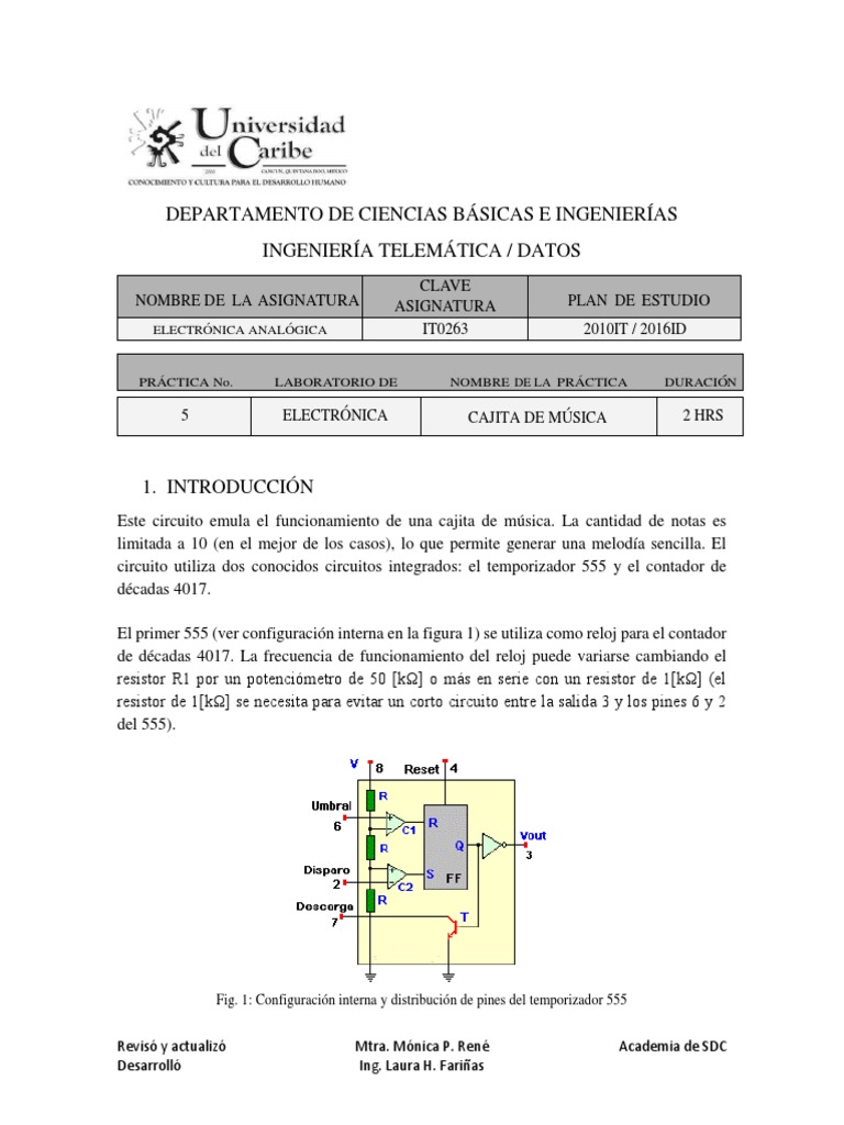 TP 6 Cajita de Musica | PDF | Transistor | Circuito integrado