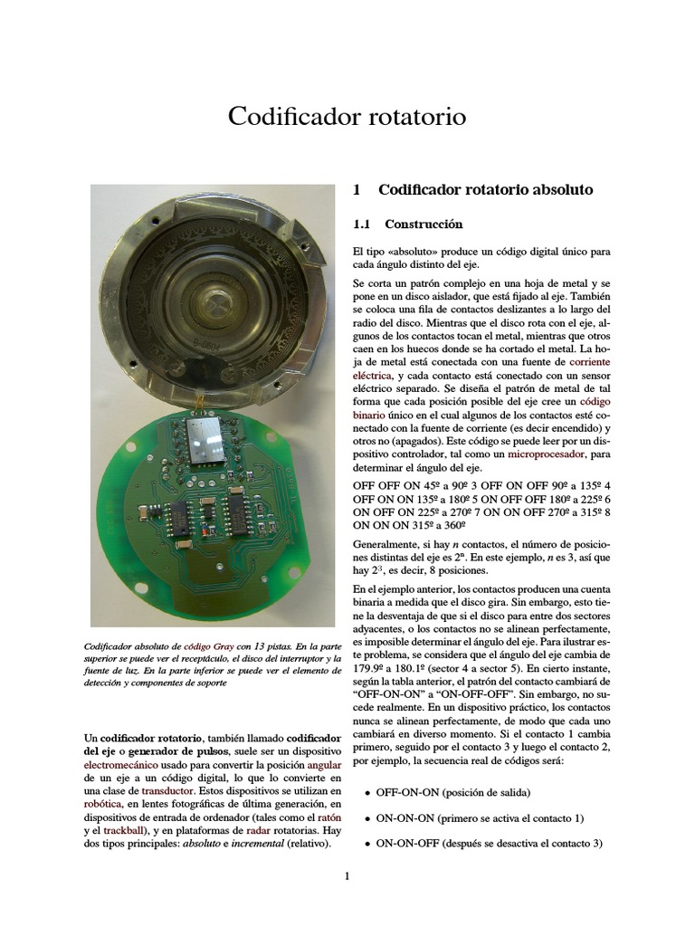 Codi cador Rotatorio Y C digo Gray PDF Ingenieria El ctrica Equipo