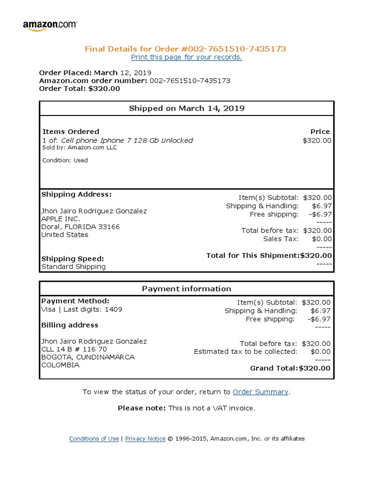 Factura Iphone 7 128 GB | PDF | I Phone | Information Appliances