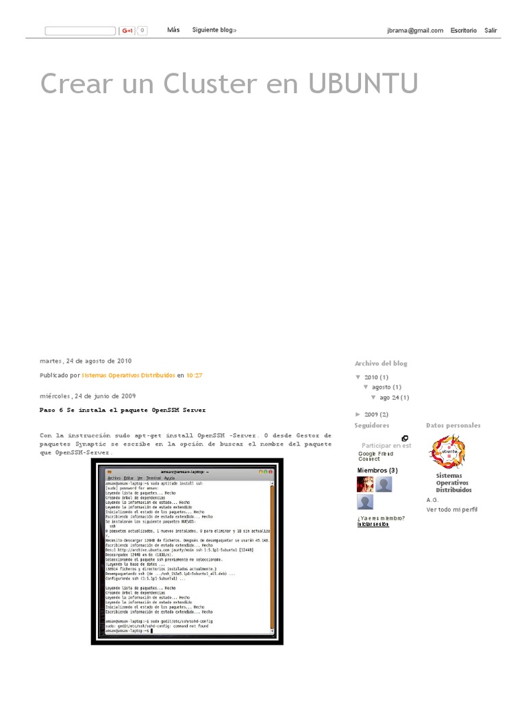 Crear Un Cluster en UBUNTU | PDF | Archivo de computadora | Servidor (Computación)