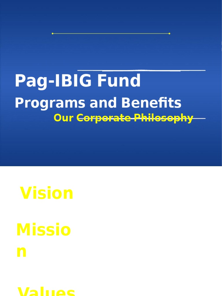 Pag IBIG Fund Programs and Benefits | PDF | Government Finances | Economies