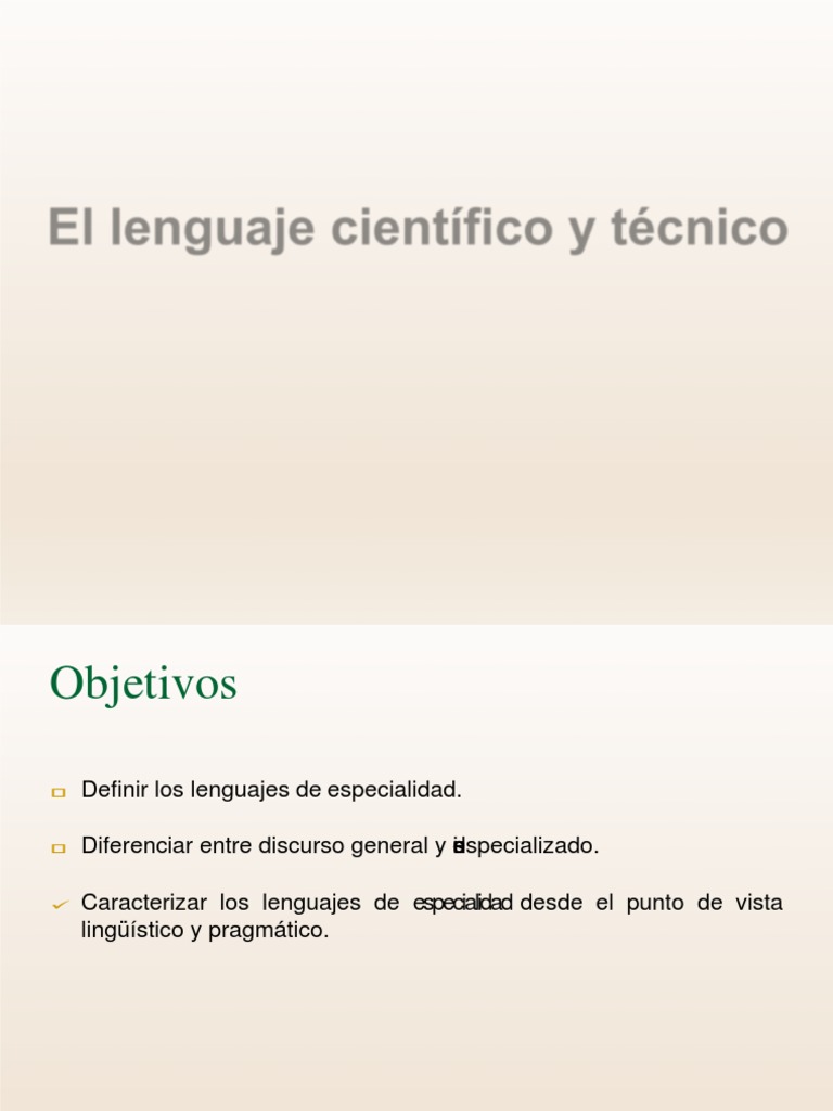 Lenguaje Cientifico y Tecnico | PDF | Lingüística | Comunicación