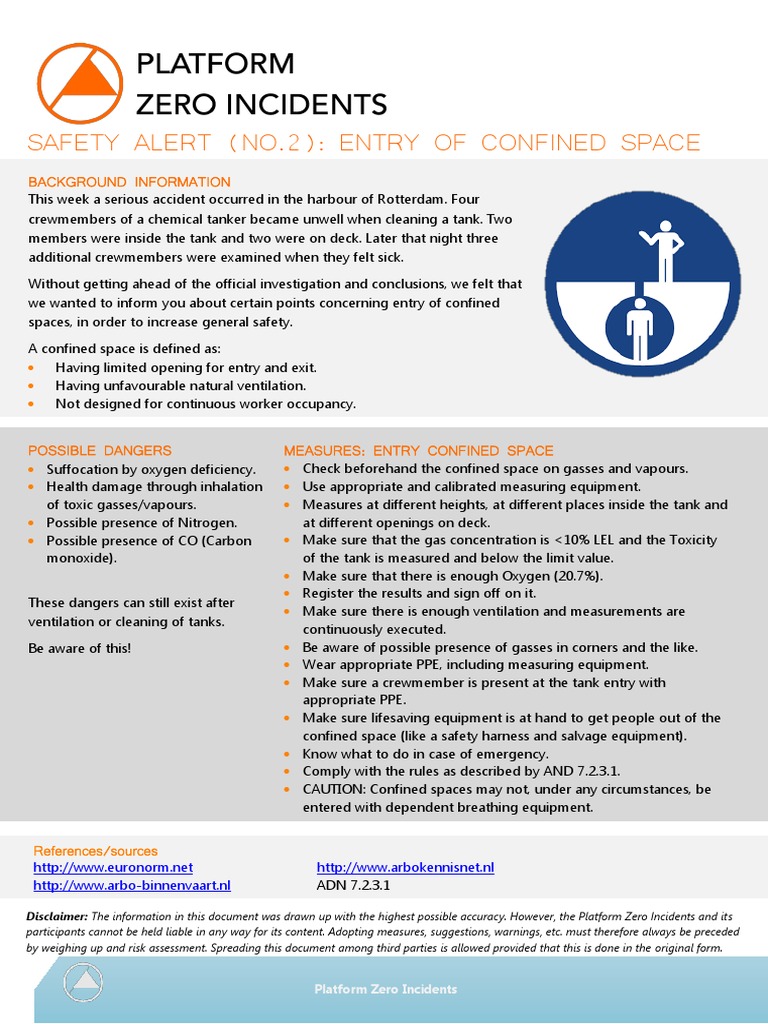 Safety Alert Entry Confined Spaces Jul15 | PDF | Breathing ...