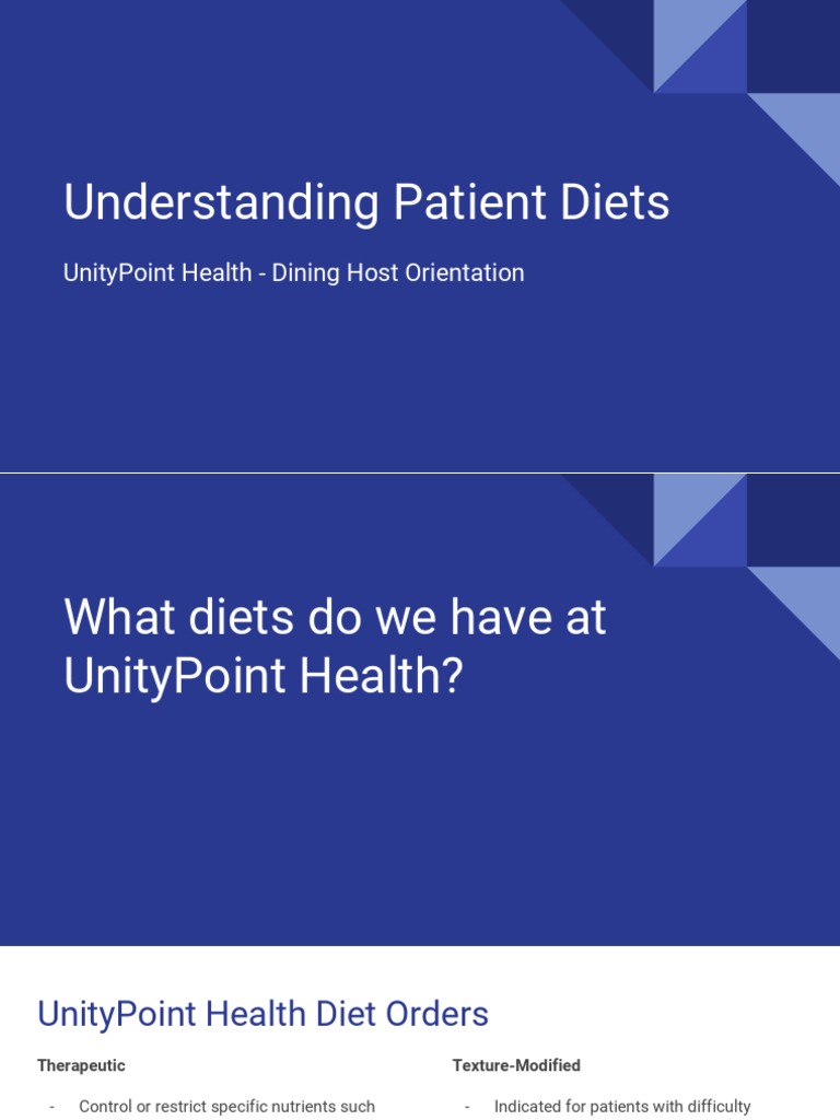 Understanding Patient Diets: Unitypoint Health - Dining Host ...