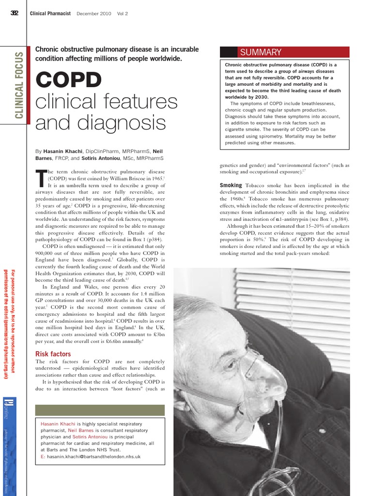 COPD Clinical Features and Diagnosis | PDF | Chronic Obstructive ...