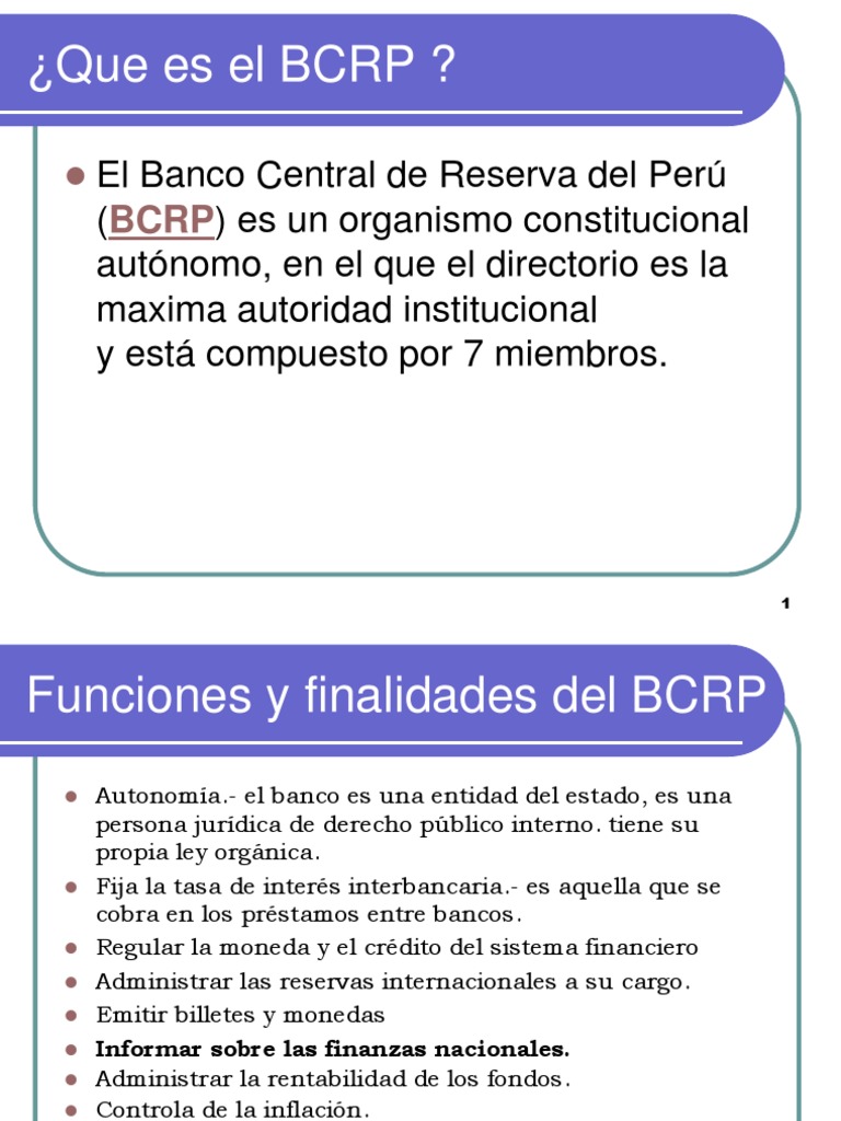 ¿Que es el BCRP
