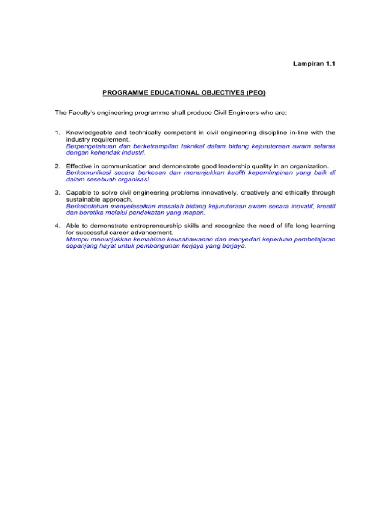 Contoh PEO & PLO | PDF