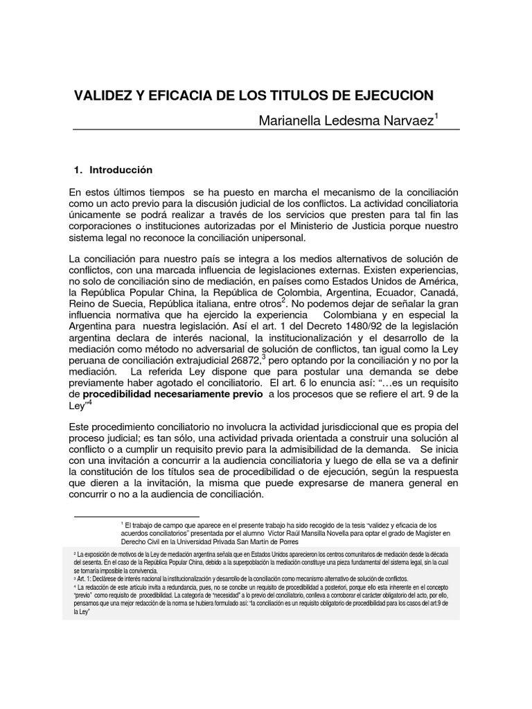 Validez de Los Titulos de Ejecucion | PDF | Ley procesal | Jurisdicción