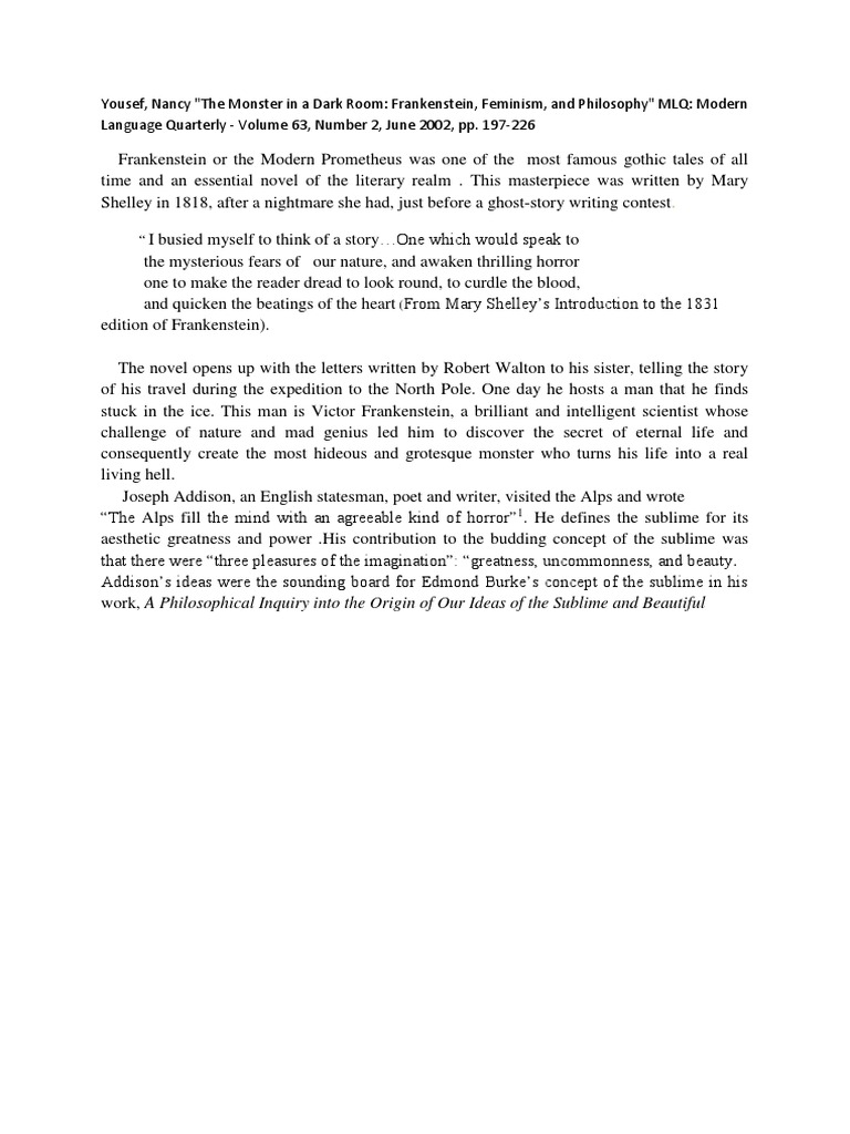 Frankenstein Research Paper | PDF | Young Adult