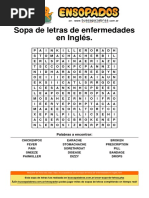 Sopa de Letras de Salud y Enfermedades | PDF
