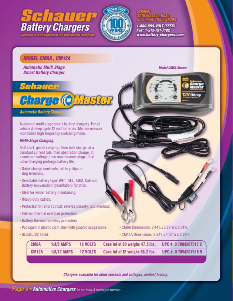 Model CM6A CM12A Charge Master | PDF | Battery Charger | Electrical ...