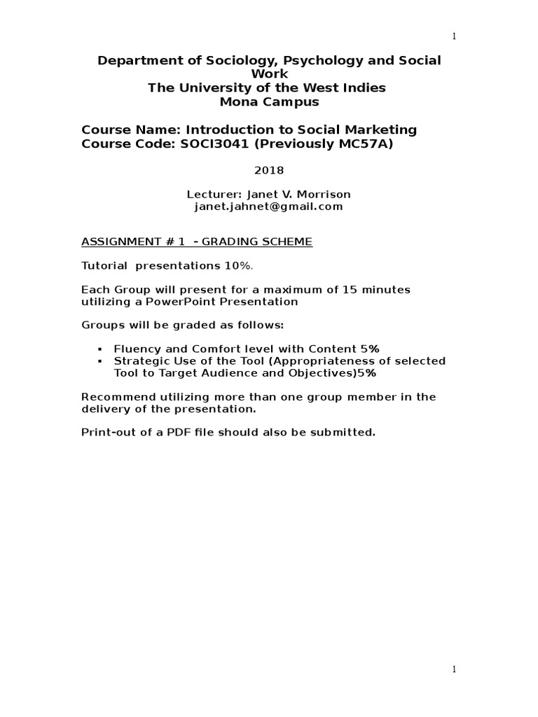 Assignment 1 Grading Scheme | PDF