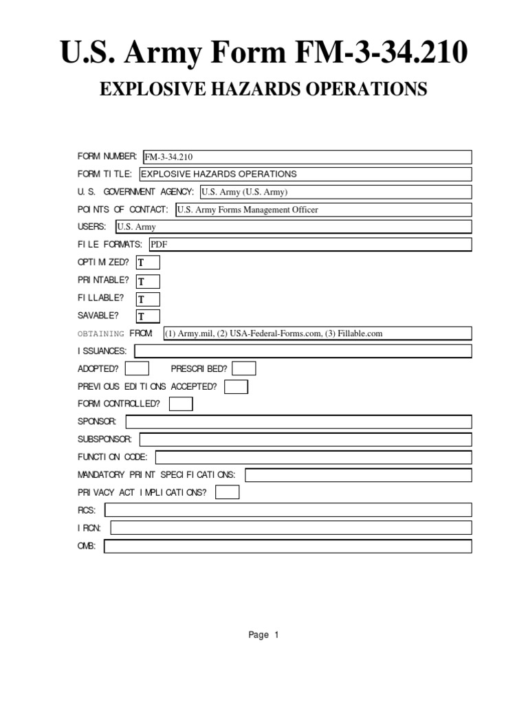 Us Army Form FM 3 34.210 PDF | PDF