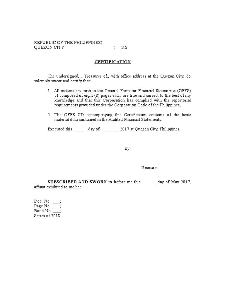 GFFS 2018 Certification Template