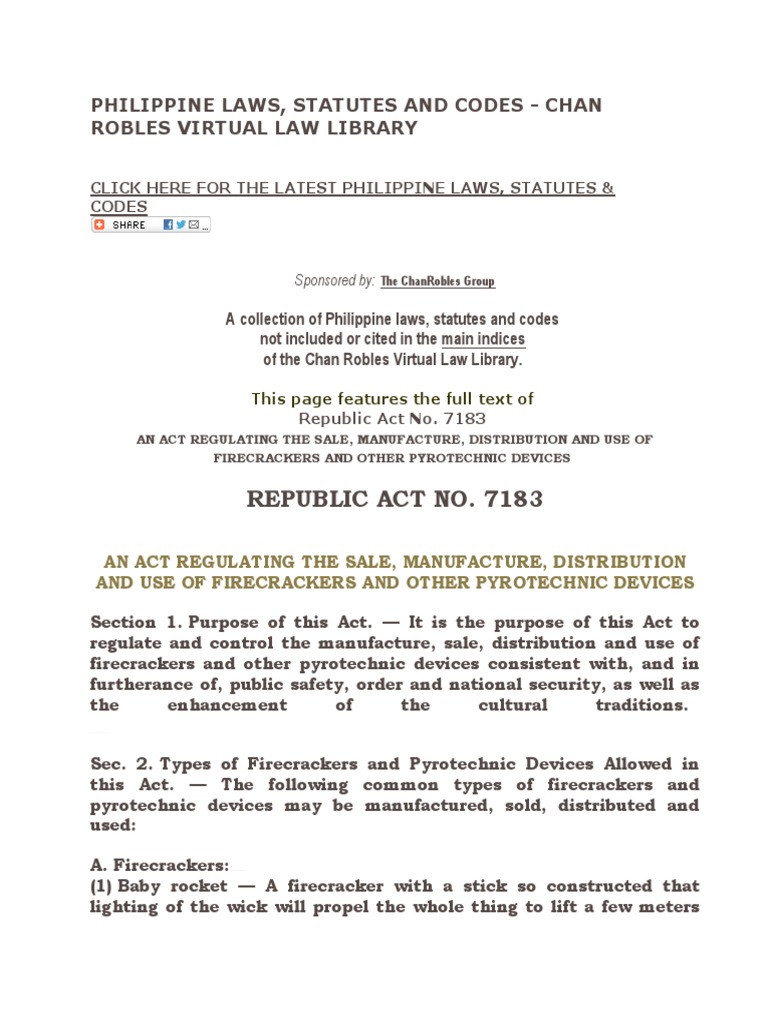 Republic Act No. 7183: Philippine Laws, Statutes and Codes - Chan ...