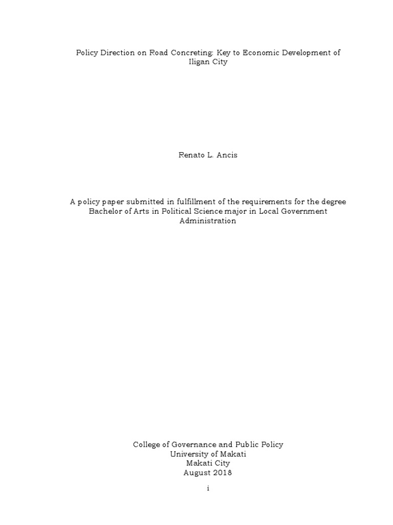 TITLE PAGE - Final | PDF | Road | Swot Analysis