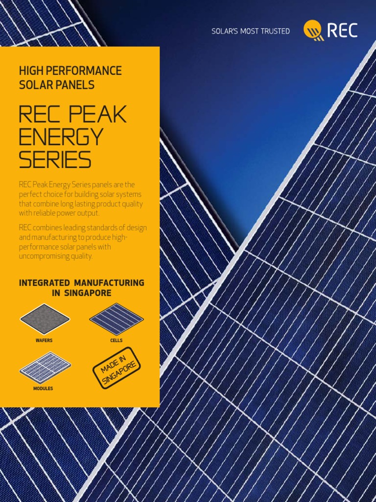 Rec PEAK Energy Series: High Performance Solar Panels | PDF | Solar ...