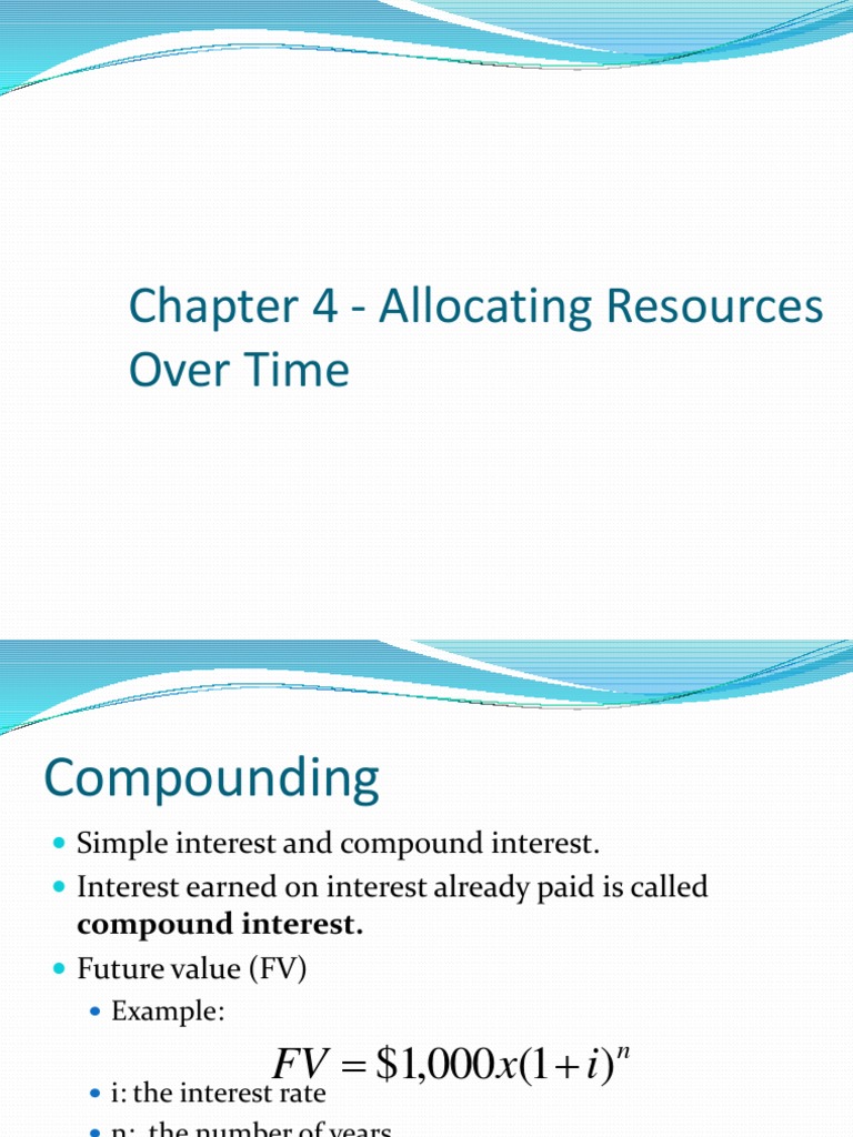 Part II - Chapter4 Time and Resource Allocation, Chapter 4 - Allocating ...